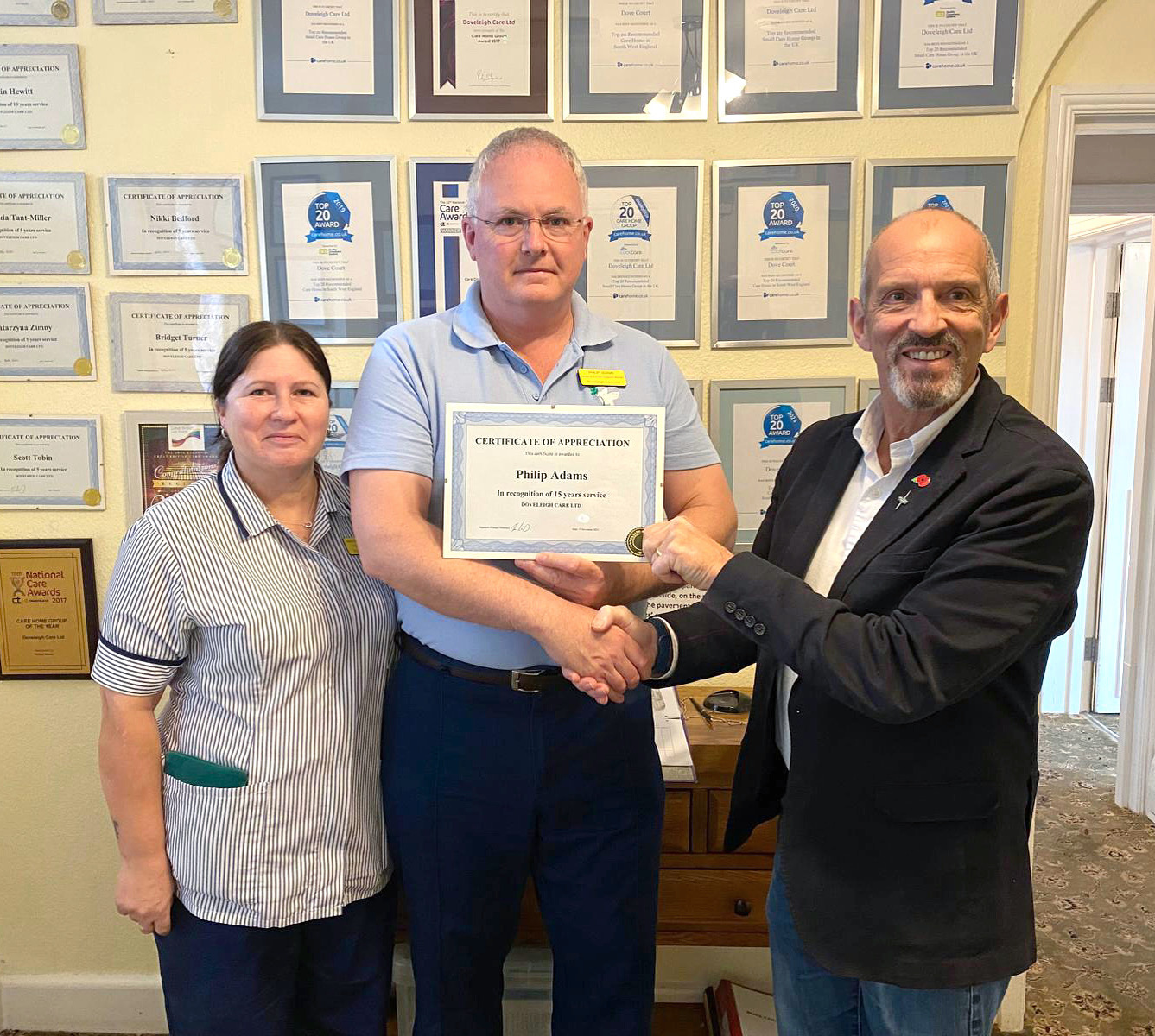 Celebrating Philip's 15 years at Doveleigh Care - Doveleigh Care Ltd